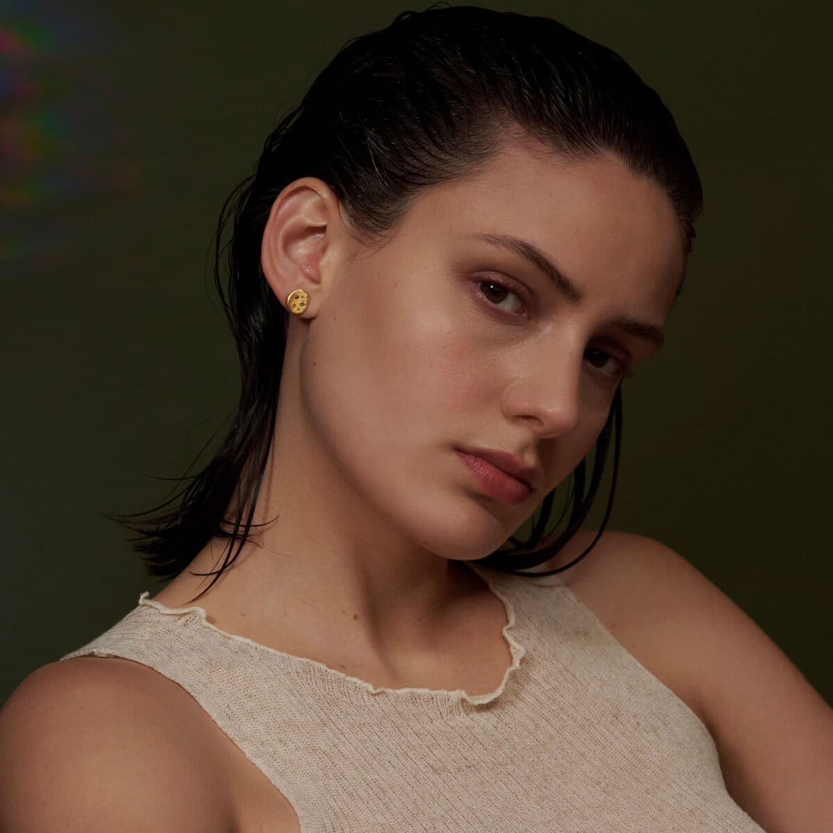 Lichen Surface Studs - Marina Antoniou Jewellery